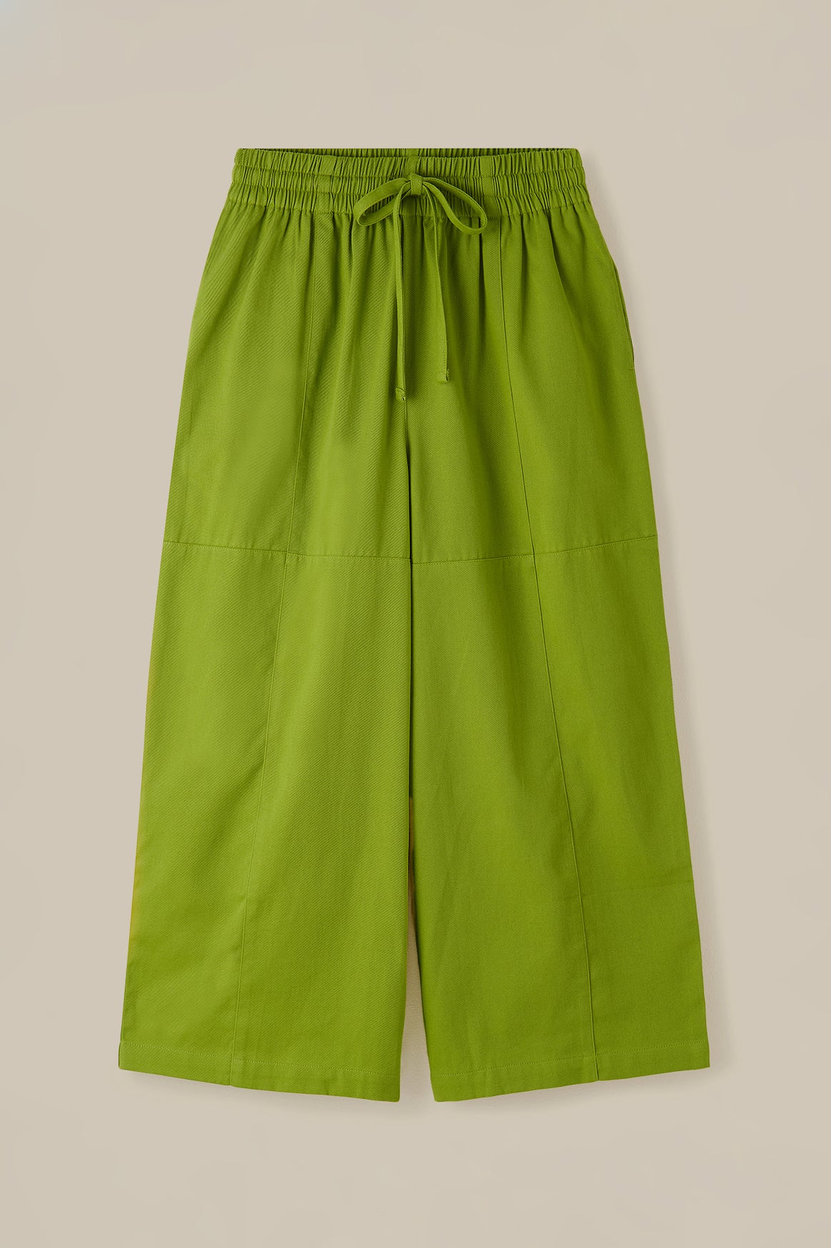 Chuck - Wide Leg Cotton Trousers in Lima Bean Green – Lucy & Yak