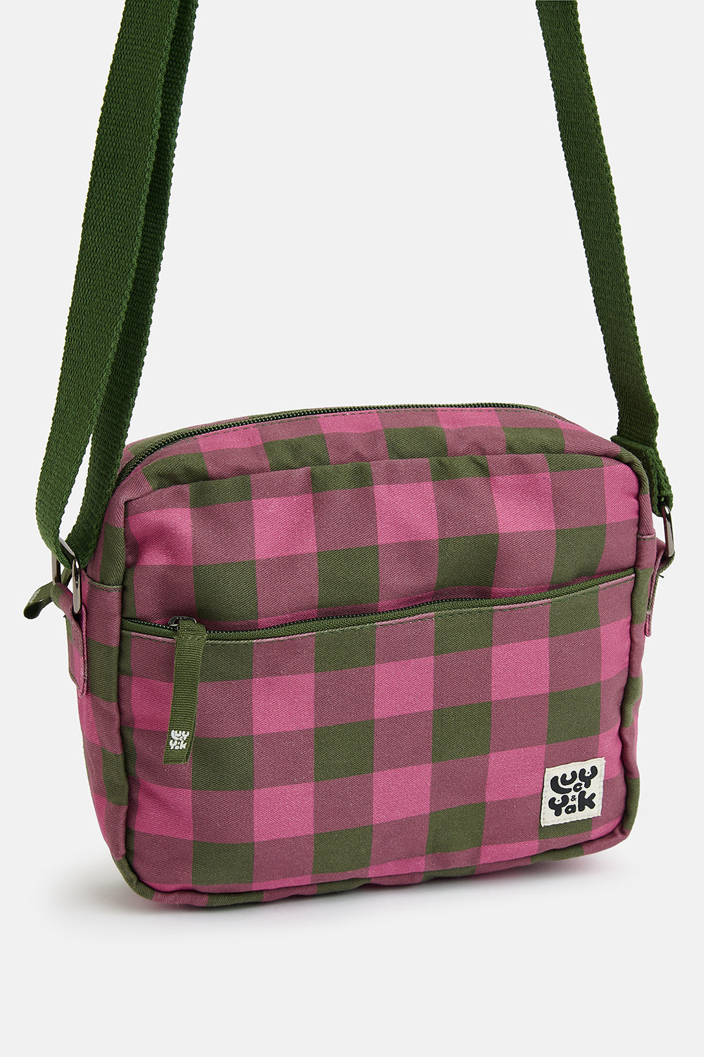Dara - Crossbody Bag in Pink and Green Checkerboard – Lucy & Yak