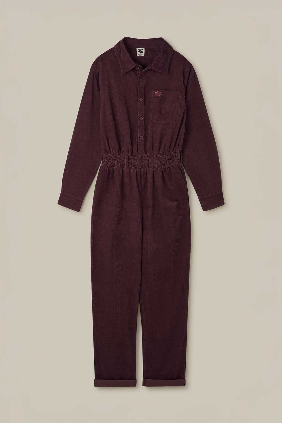 Eddie - Long Sleeve Corduroy Jumpsuit in Wine Red – Lucy & Yak