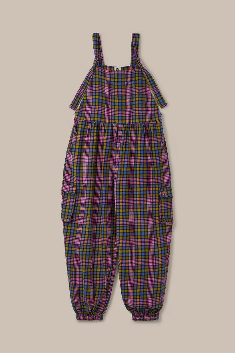 Miyada - Brushed Cotton Dungarees in Grunge Purple Check – Lucy & Yak