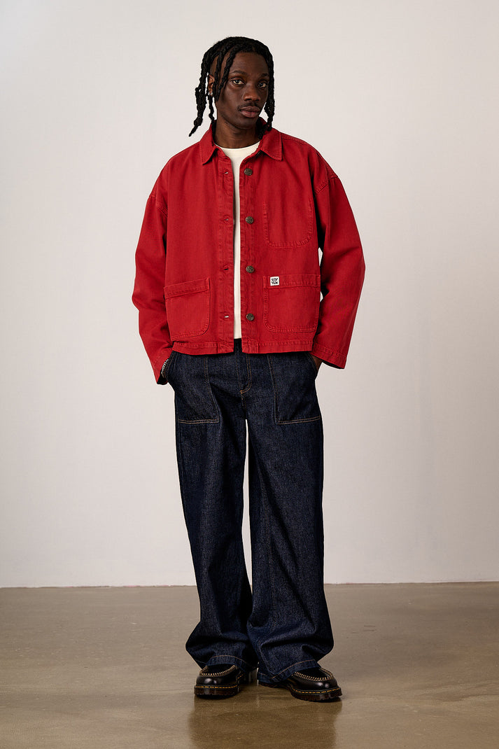 Connie - Denim Jacket in True Red Wash – Lucy & Yak