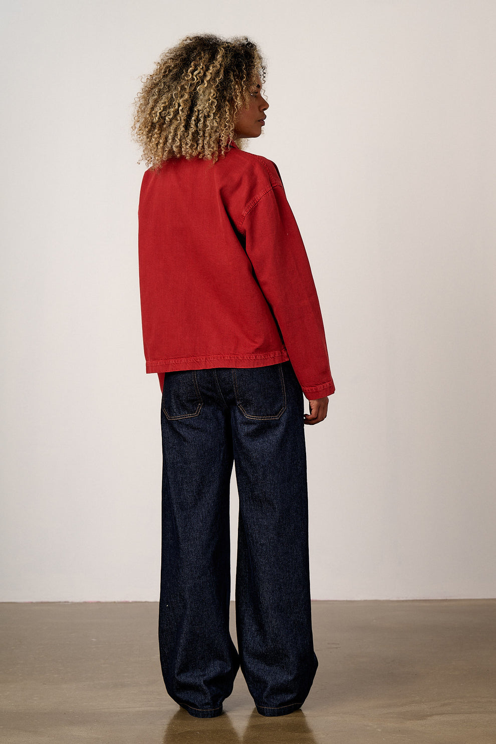 Connie - Denim Jacket in True Red Wash – Lucy & Yak