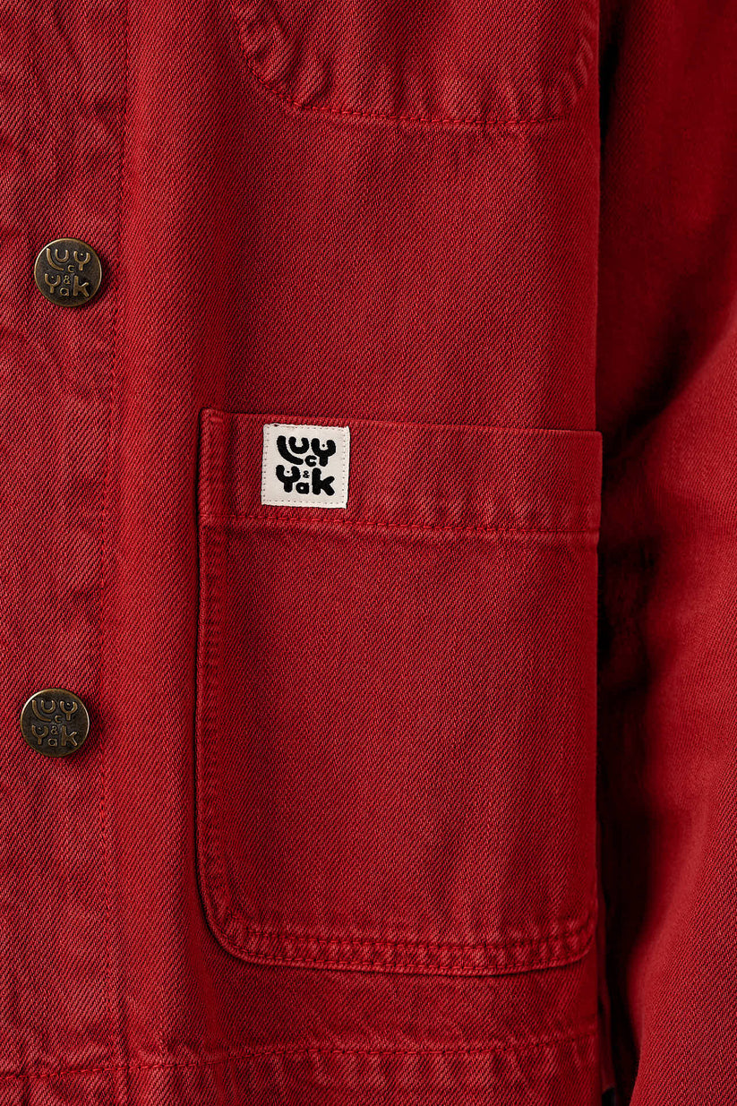 Connie - Denim Jacket in True Red Wash – Lucy & Yak