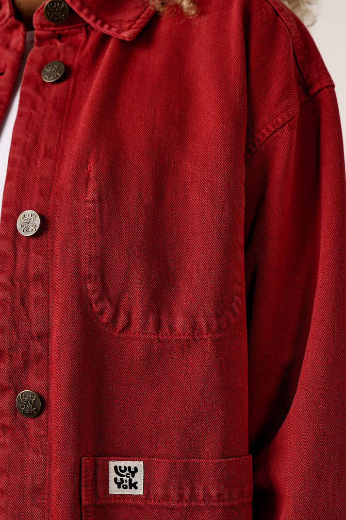 Connie - Denim Jacket in True Red Wash – Lucy & Yak