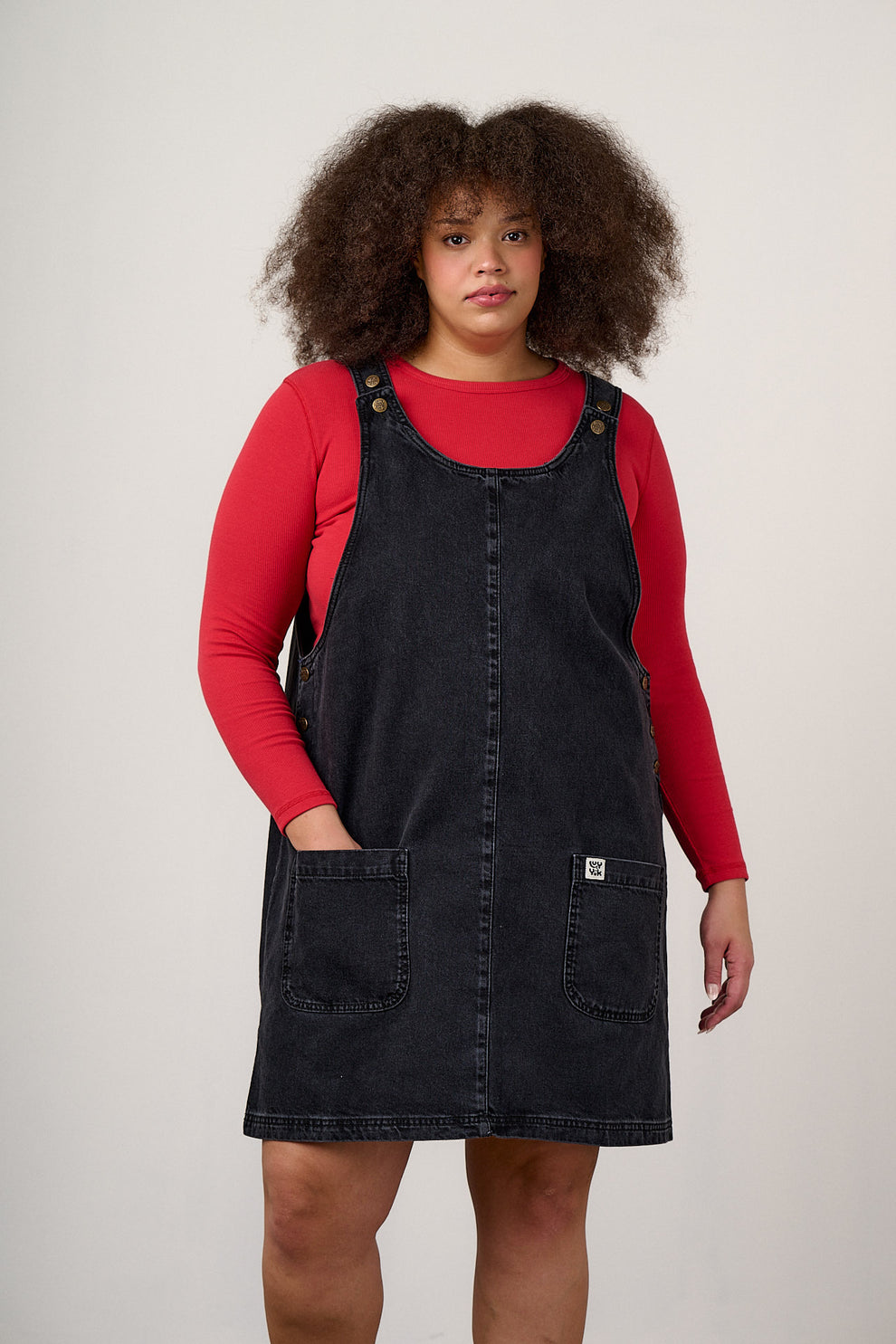 Layla - Mini Denim Dress in Washed Black – Lucy & Yak