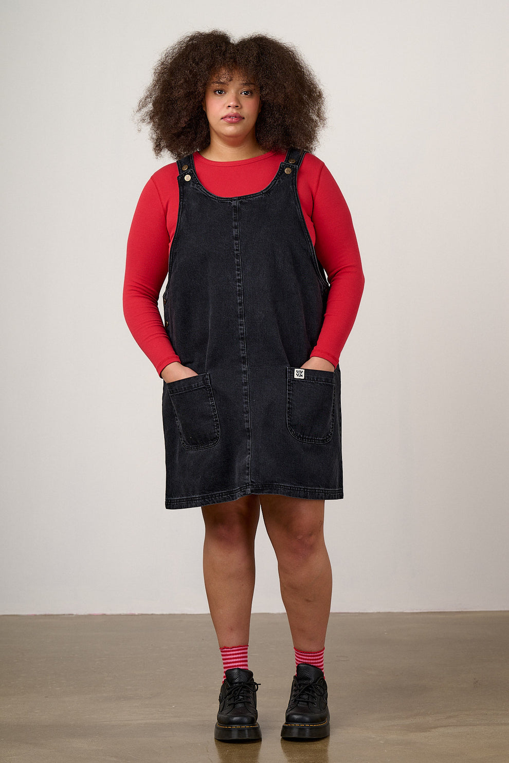 Layla - Mini Denim Dress in Washed Black – Lucy & Yak