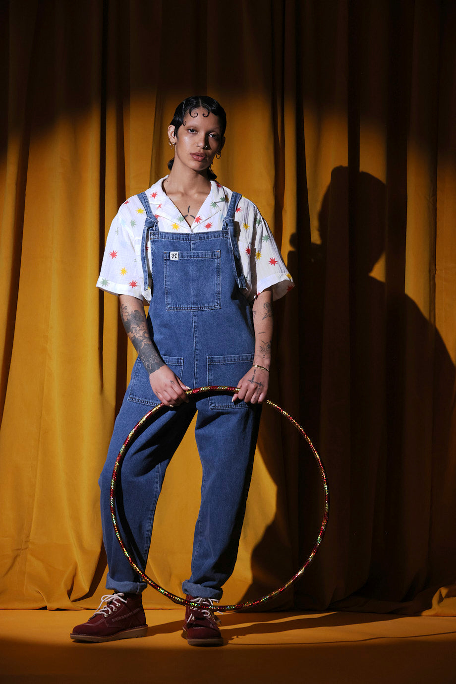Original - Denim Dungarees in Mid Wash Blue – Lucy & Yak