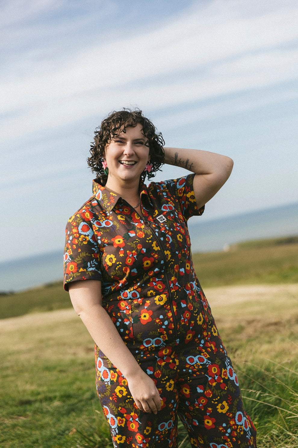 Ragan - Cotton Jumpsuit in Follow Trails Floral Print – Lucy & Yak