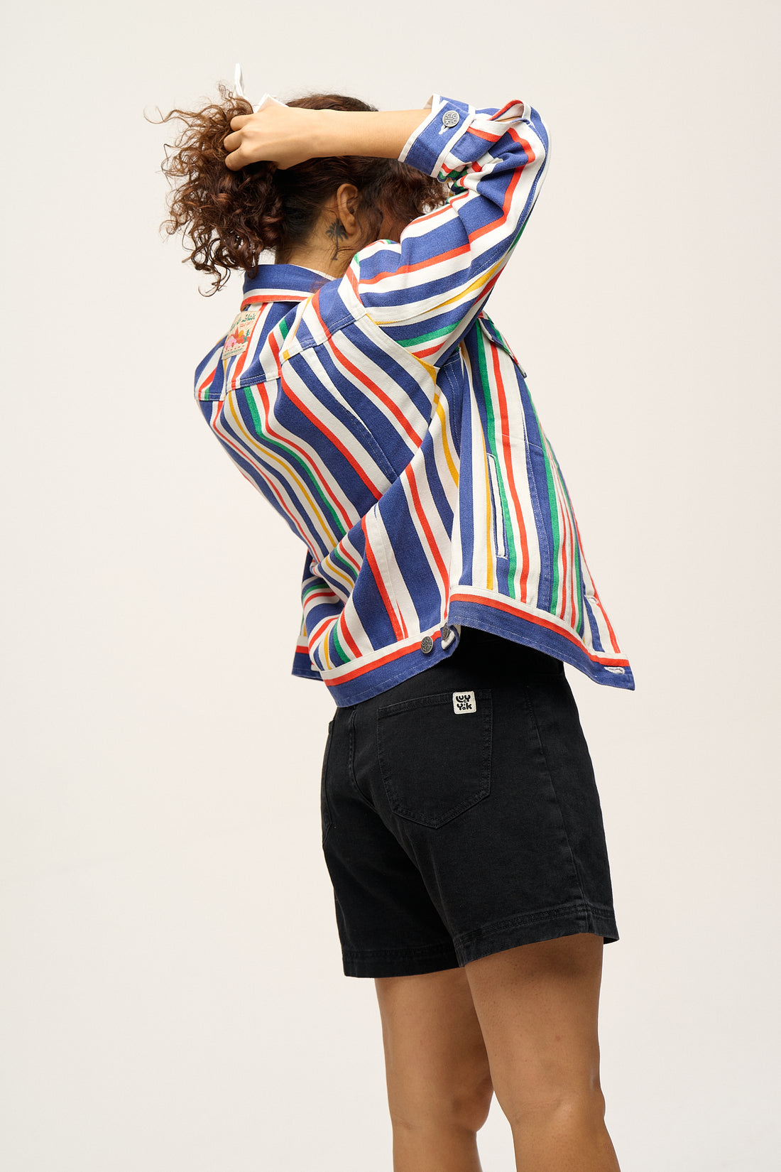 Lexi - High Waist Denim Shorts in Washed Black – Lucy & Yak