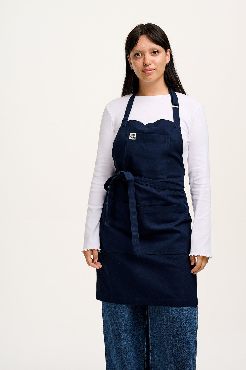 Ada - Midweight Cotton Apron in Navy Blue – Lucy & Yak