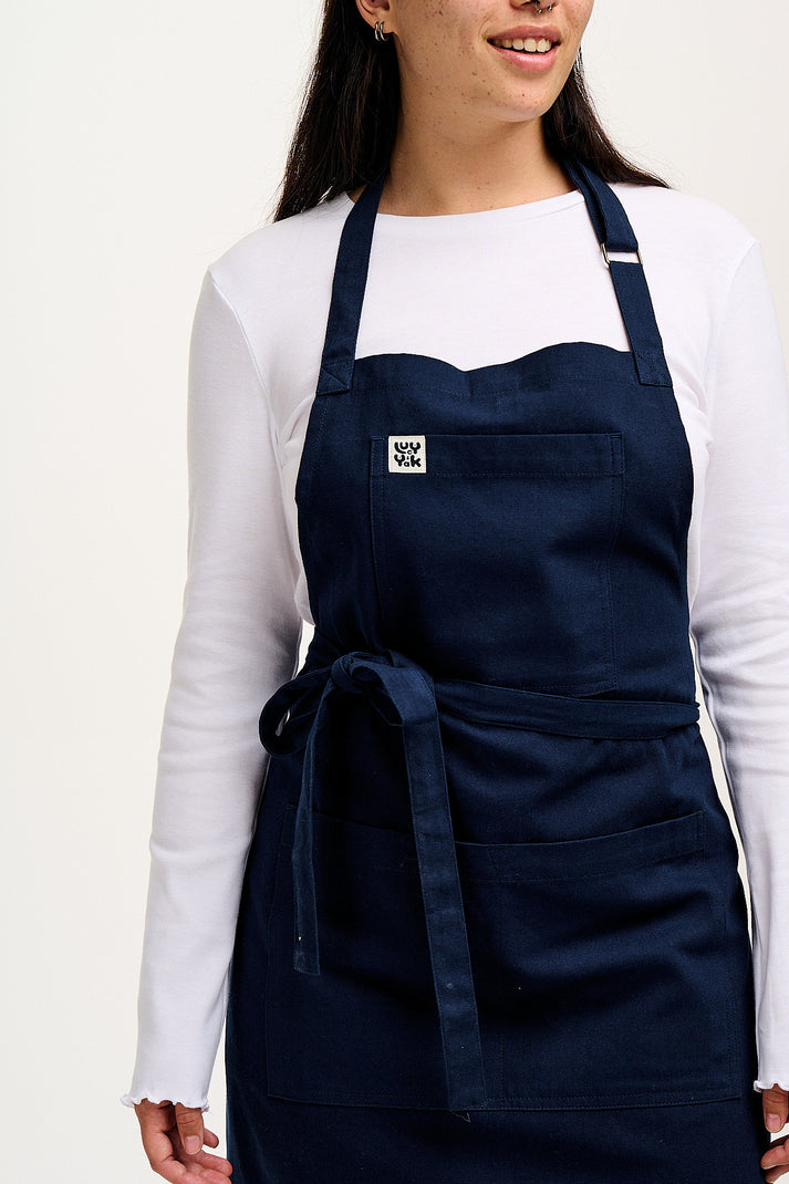 Ada - Midweight Cotton Apron in Navy Blue – Lucy & Yak