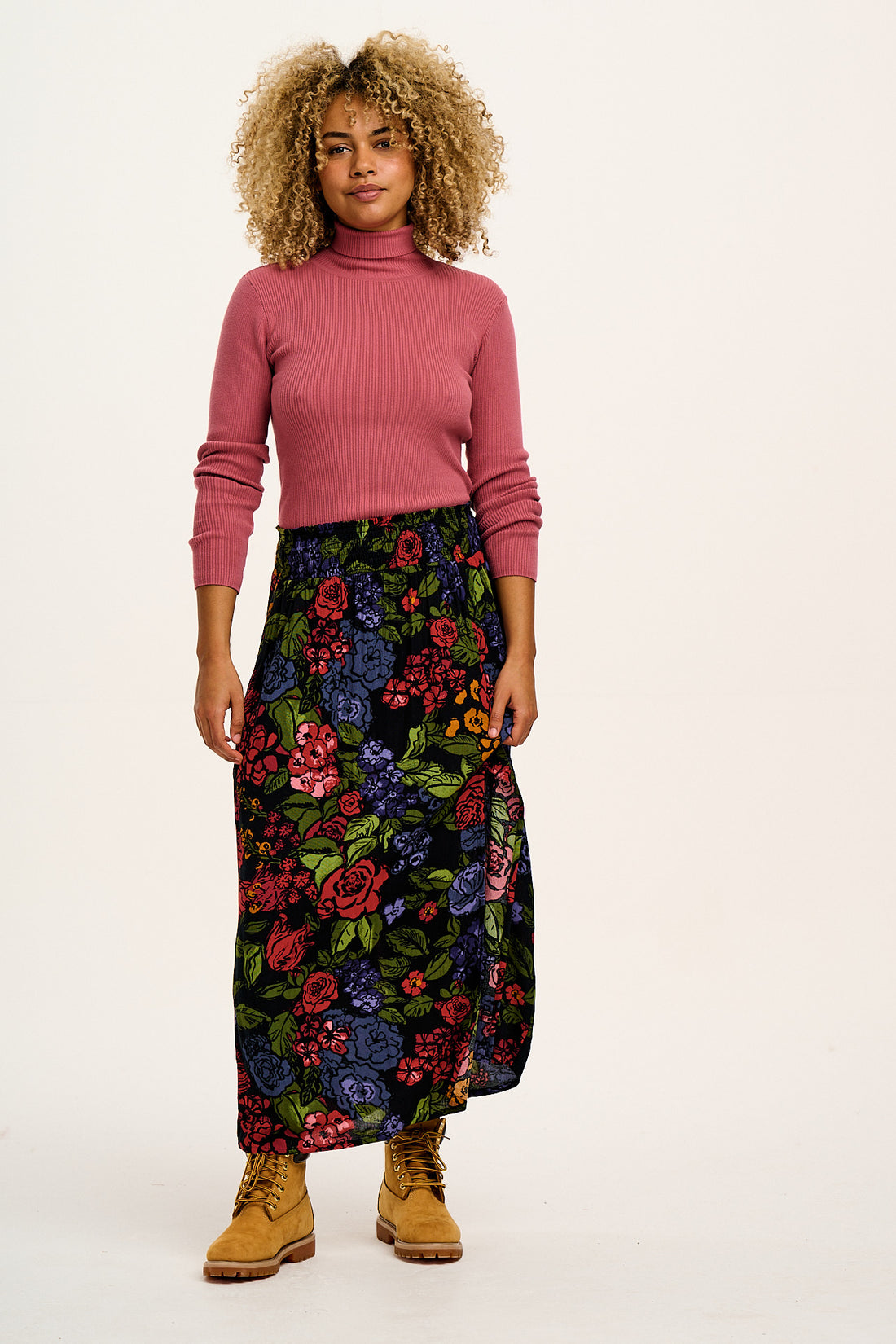 Poppy - Tencel Elasticated Waist Skirt in Maria Print – Lucy & Yak