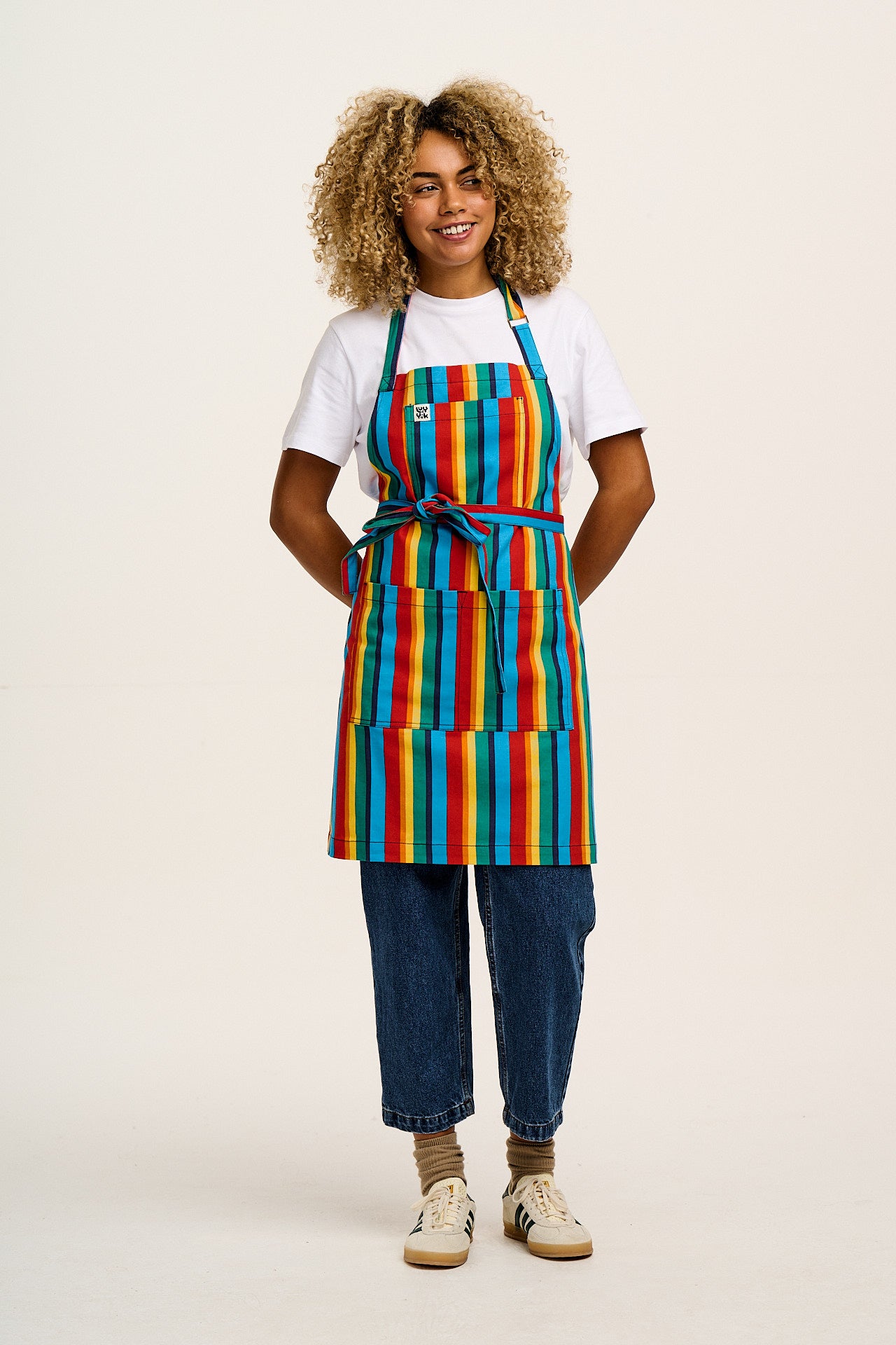 Ada - Cotton Apron in Rainbow Print – Lucy & Yak
