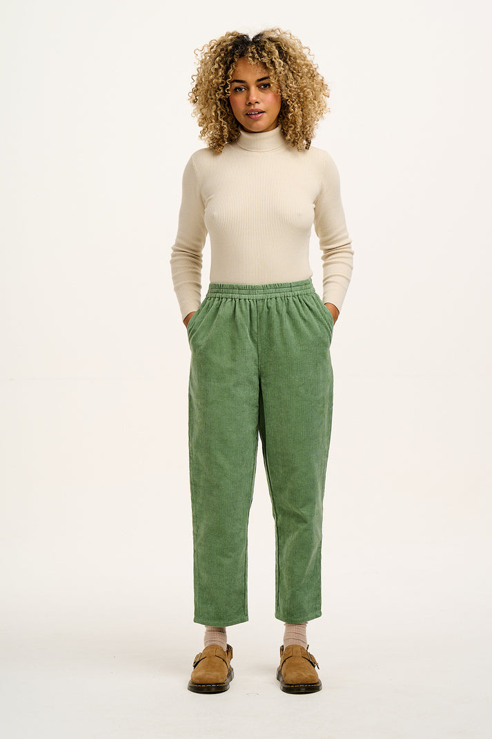 Billie - Corduroy Trousers in Green Bay – Lucy & Yak