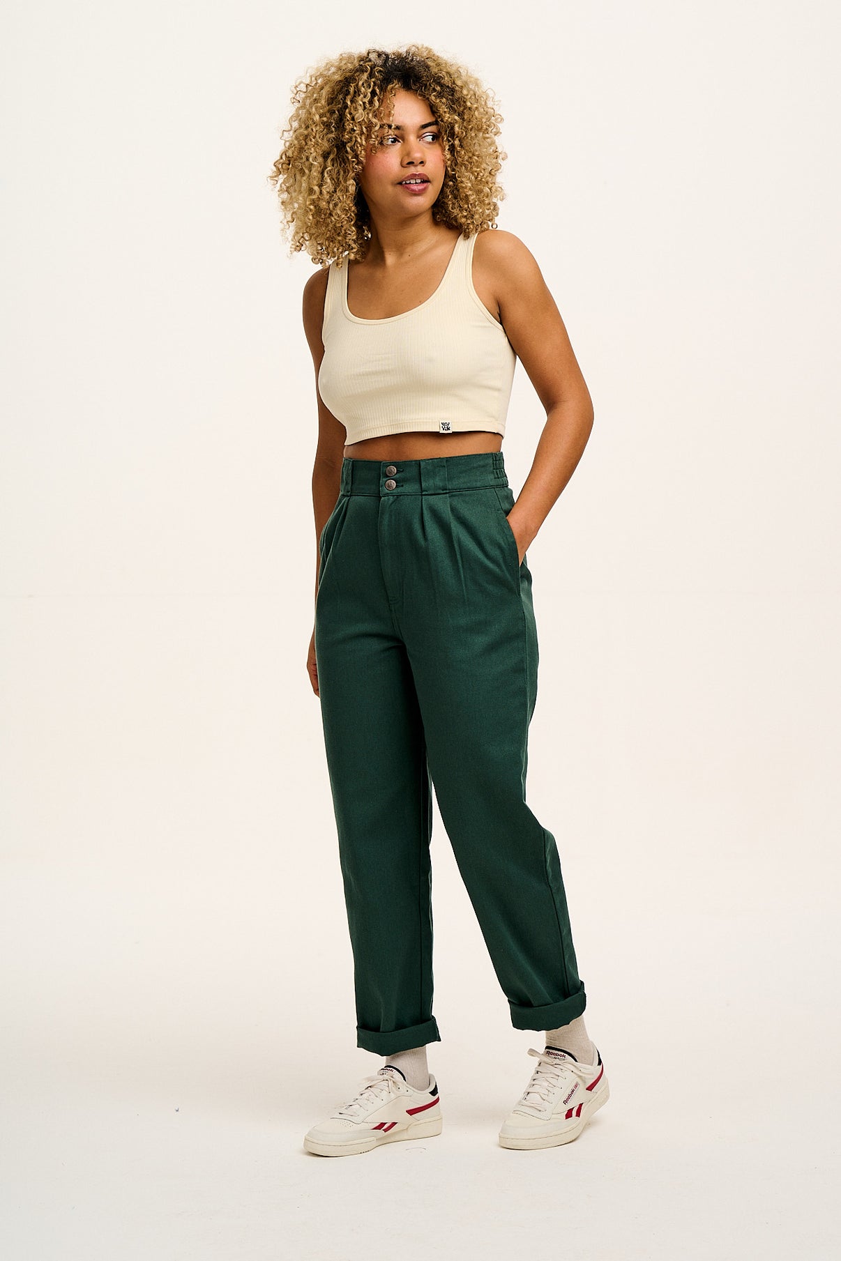 Addison - Cotton Jeans in Posy Green – Lucy & Yak