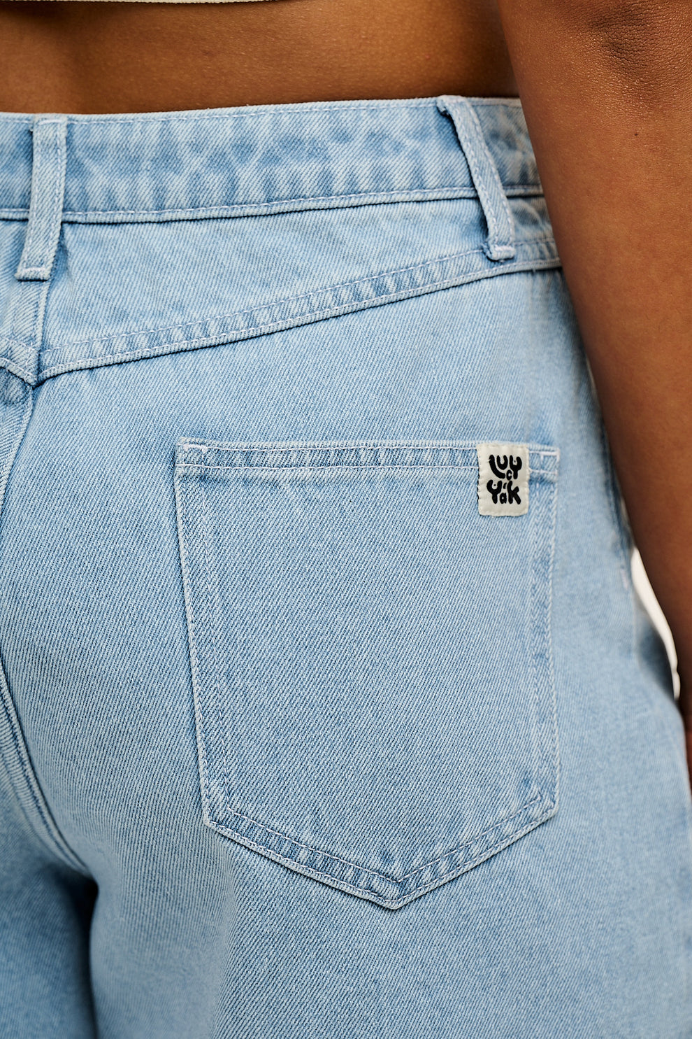 Lexi - High Waist Denim Shorts in Light Wash Blue – Lucy & Yak