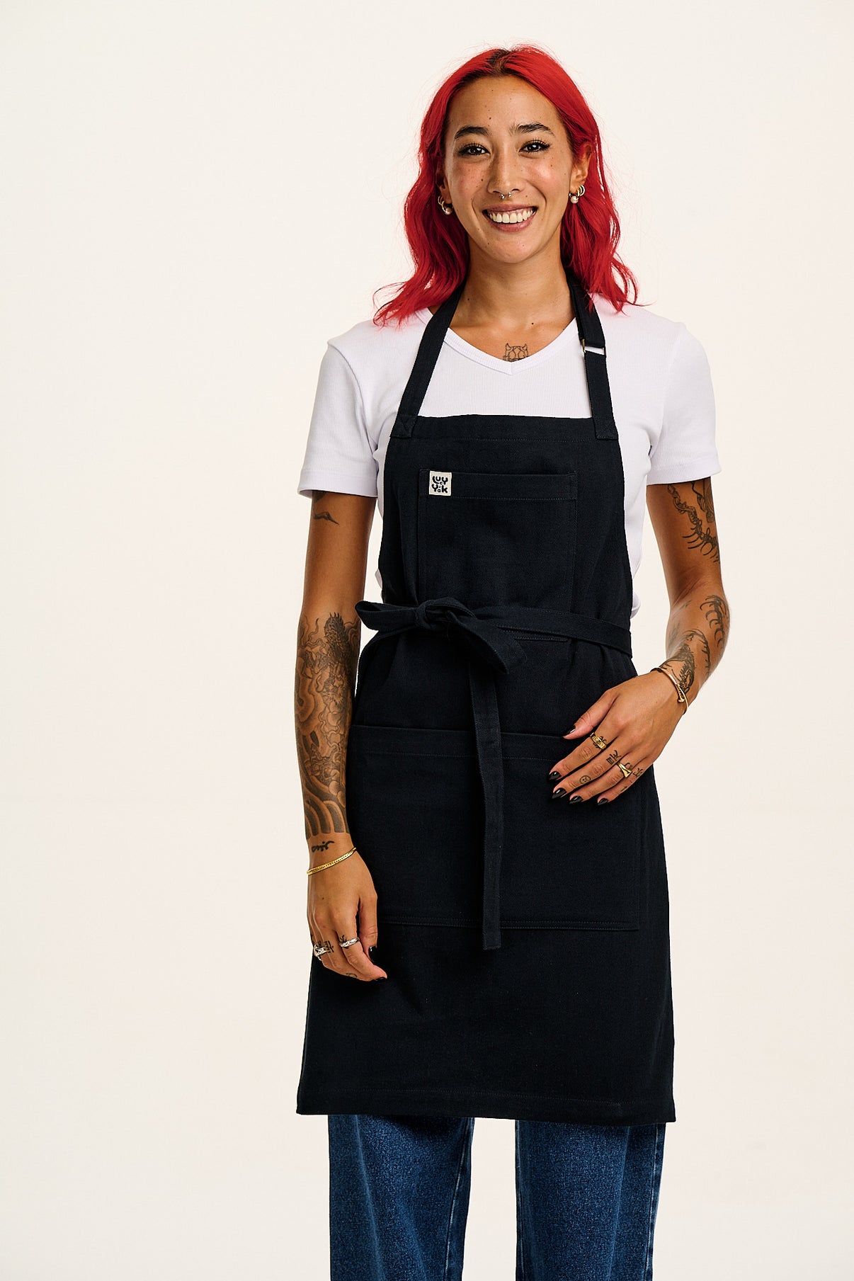 Ada - Heavyweight Cotton Apron in Black – Lucy & Yak