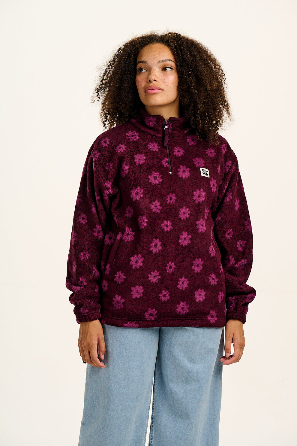 Stevie - Polar Fleece in Purple Delano Floral Print – Lucy & Yak