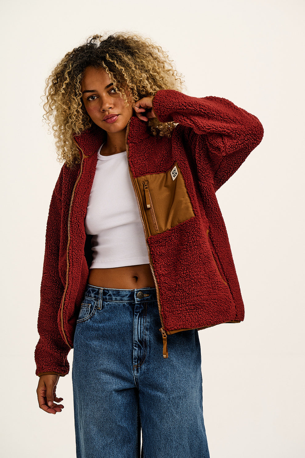 Harper - Borg Fleece Jacket in Jasper Red – Lucy & Yak