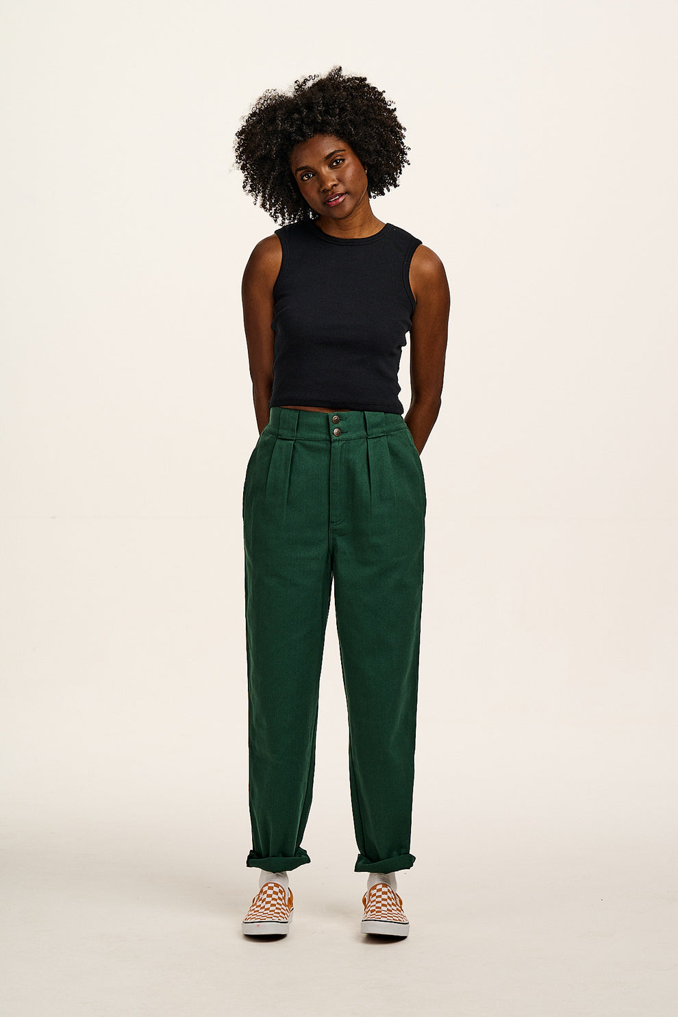 Addison - Cotton Jeans in Posy Green – Lucy & Yak