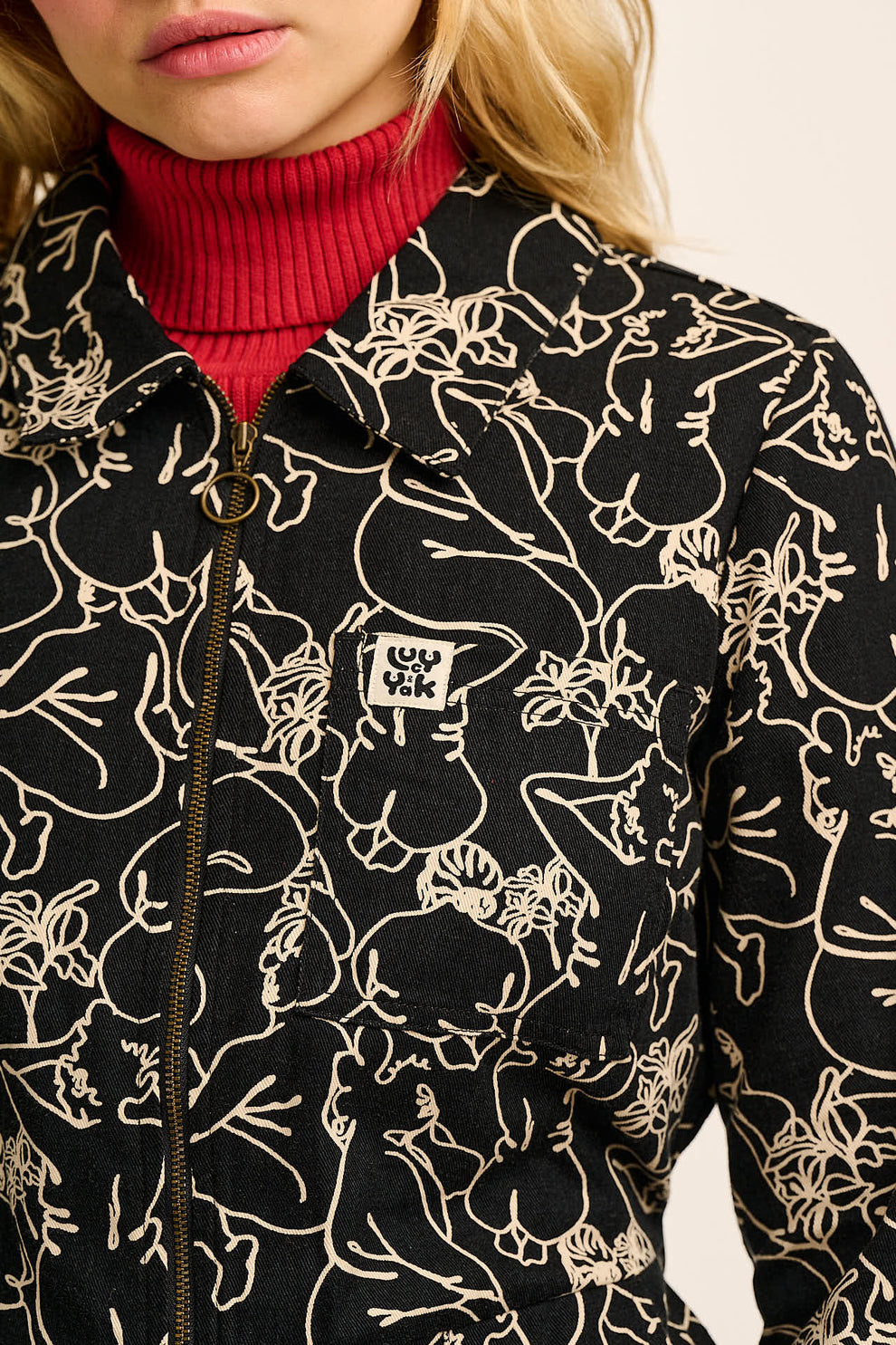 Tavira - Cotton Long Sleeve Jumpsuit in Bodies Print – Lucy & Yak