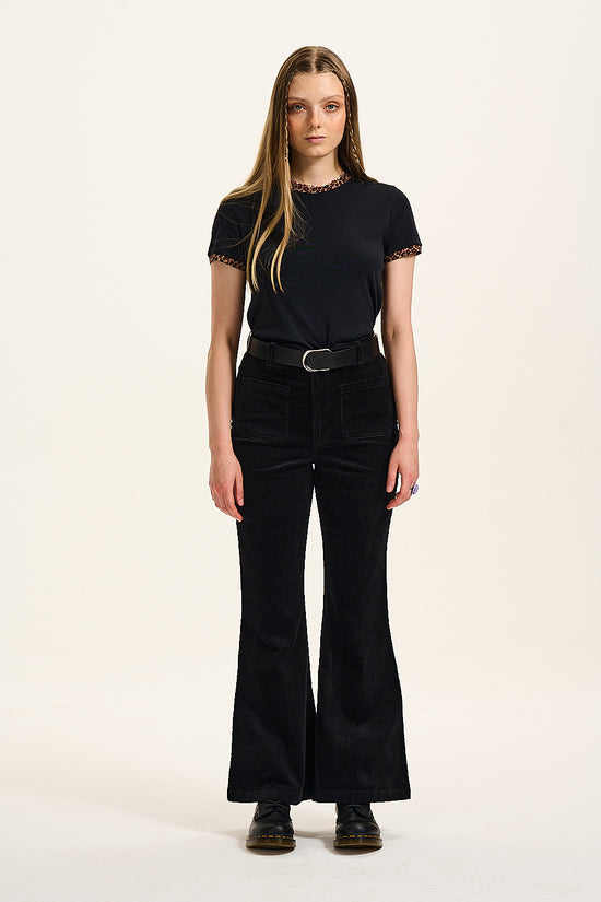 Maya - Cotton Tee in Black Leopard Print – Lucy & Yak