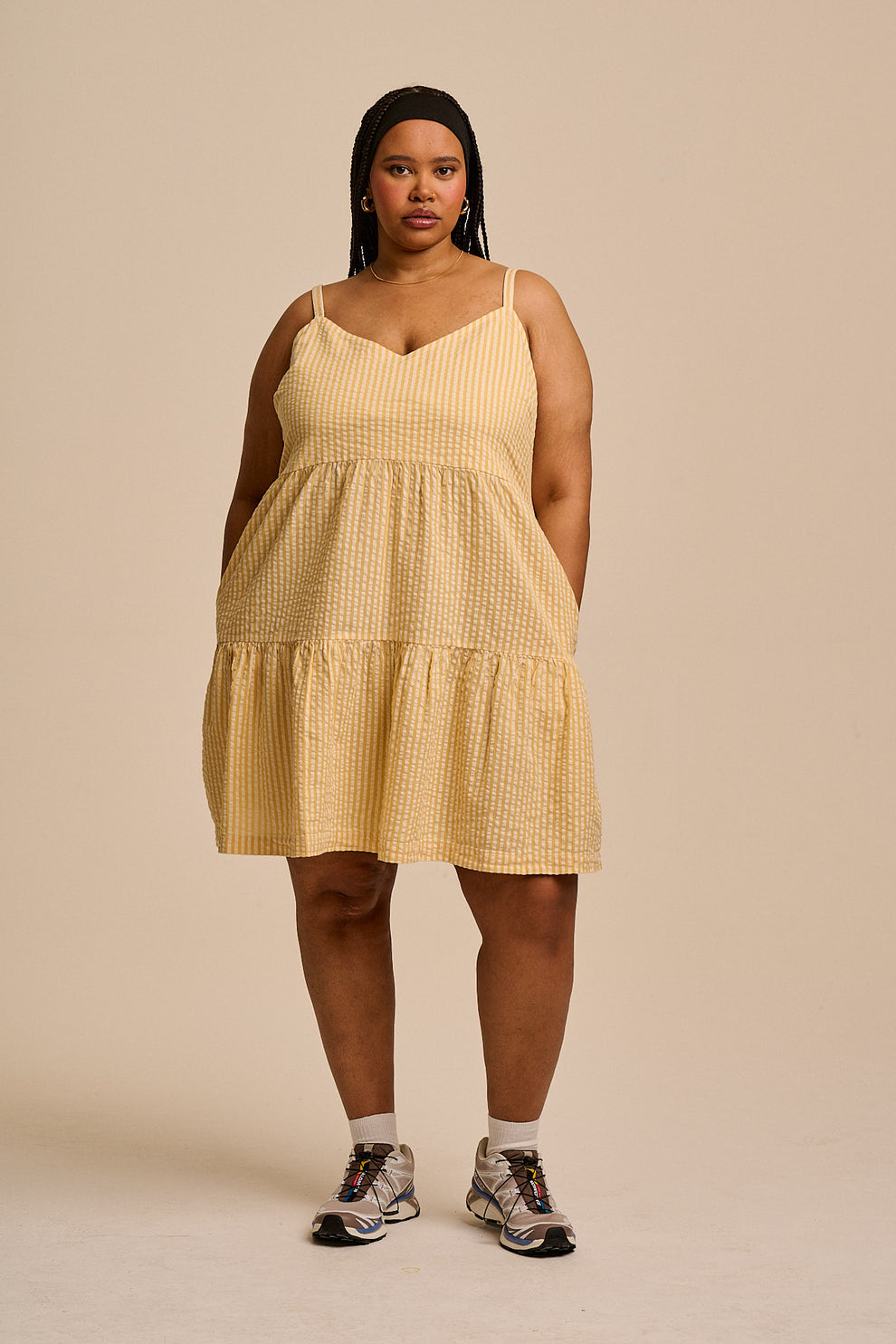 Mae - Cotton Mini Dress in Yellow Stripe – Lucy & Yak