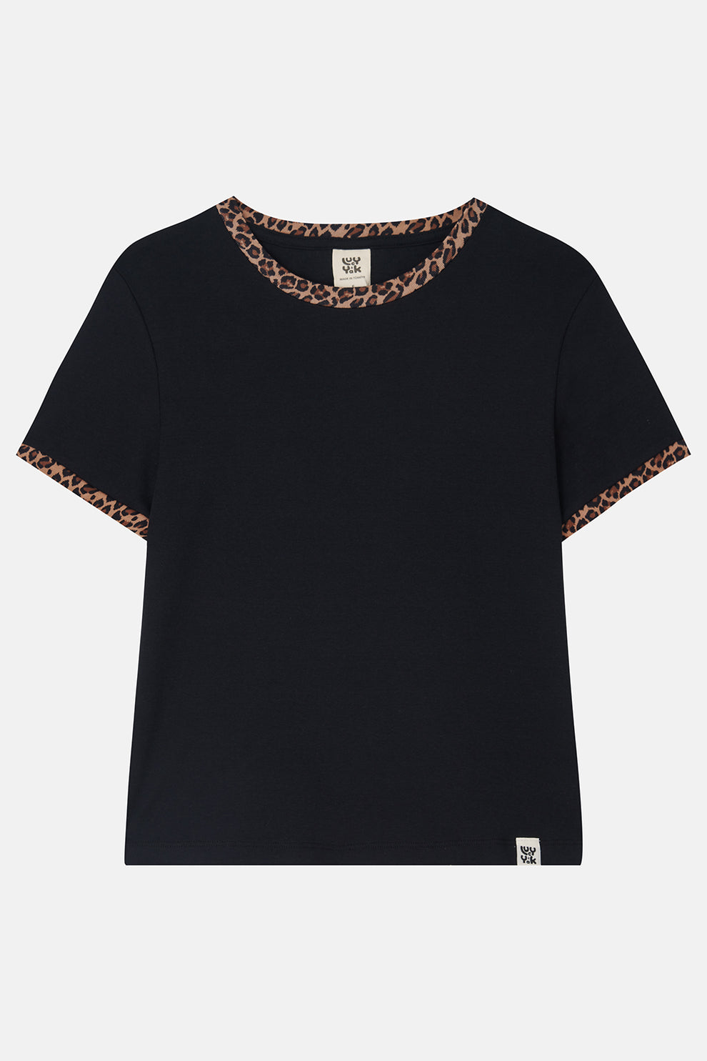 Maya - Cotton Tee in Black Leopard Print – Lucy & Yak