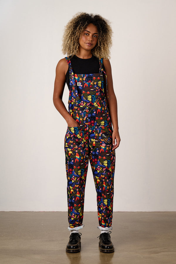 Original - Cotton Dungarees in Animals & Flowers Print – Lucy & Yak