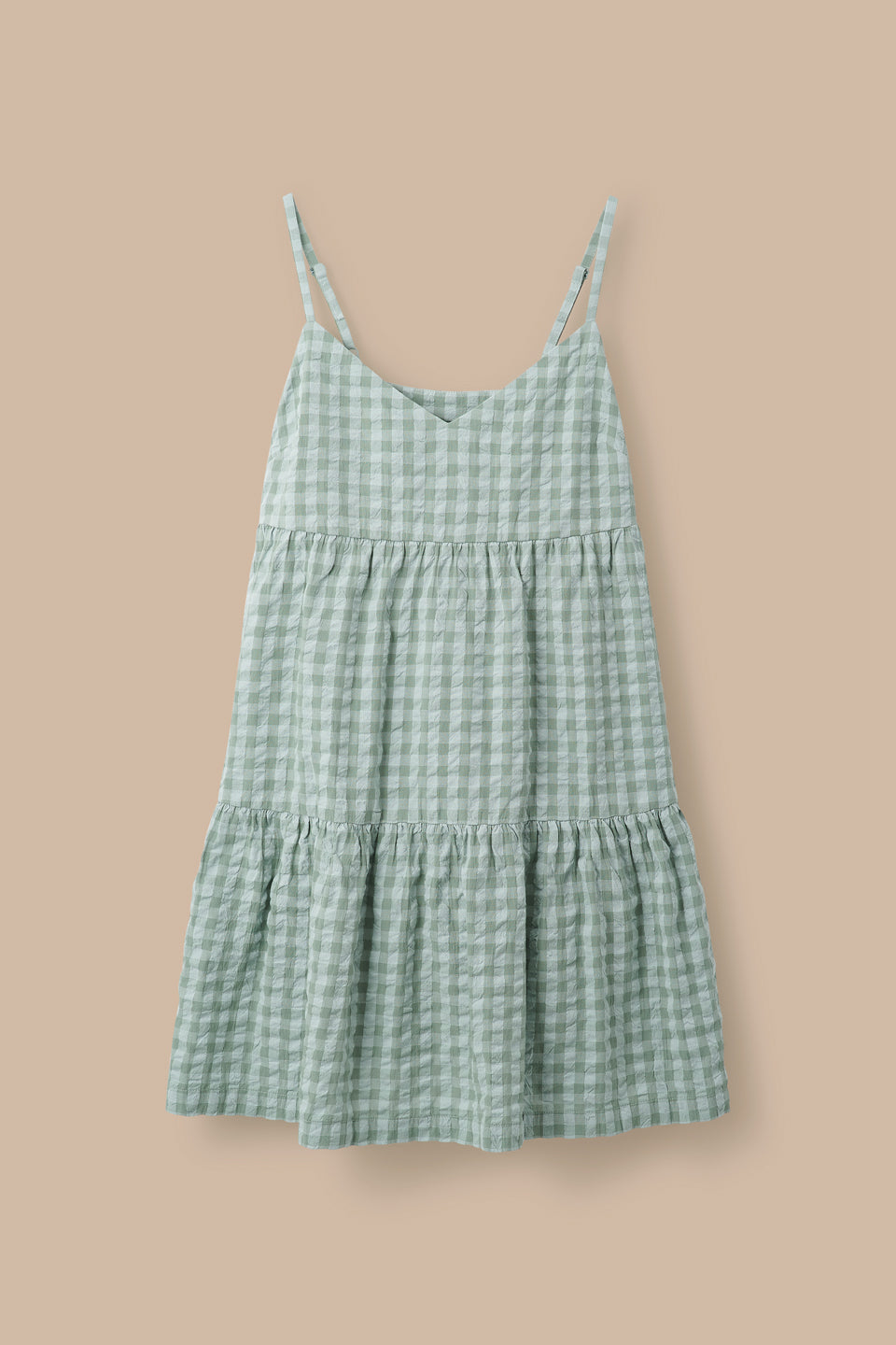 Mae - Cotton Mini Dress in Green Gingham – Lucy & Yak