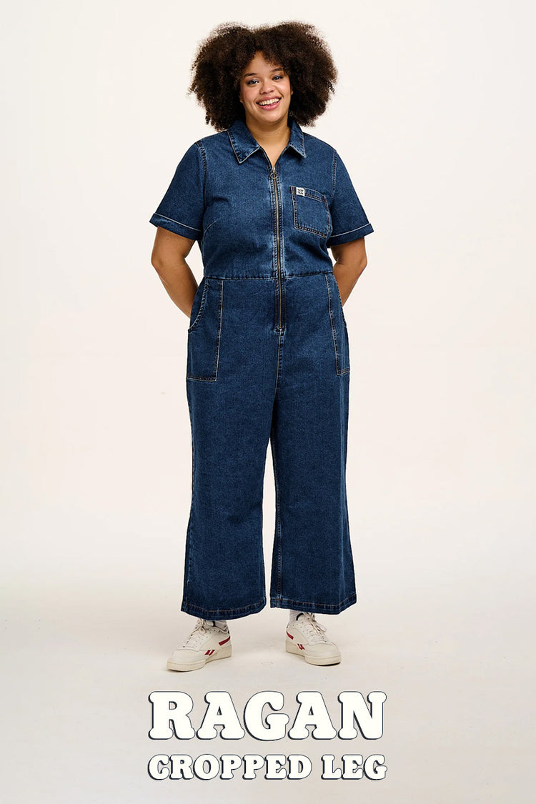 Ragan - Short Sleeve Cropped Zip Up Jumpsuit - Organic Cotton – Lucy & Yak